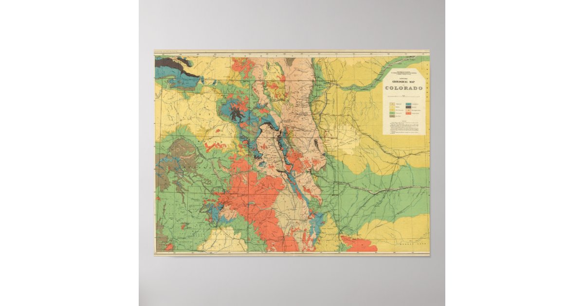 General Geological Map of Colorado Poster | Zazzle