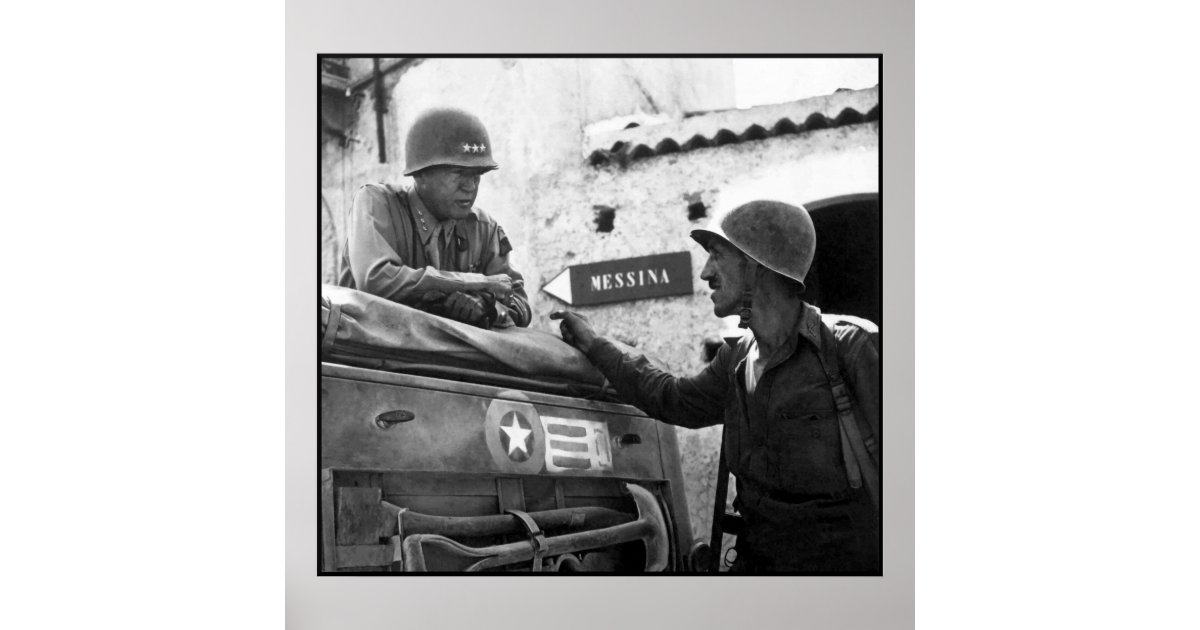 General Patton In Sicily -- Border Poster | Zazzle