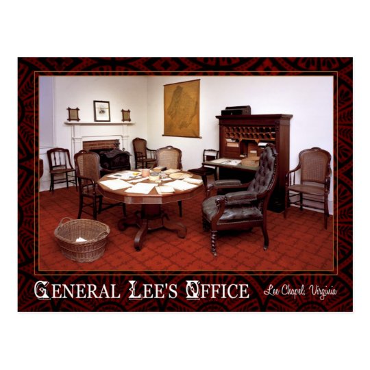 General Robert E. Lee's office, Lee Chapel, VA Postcard | Zazzle.com