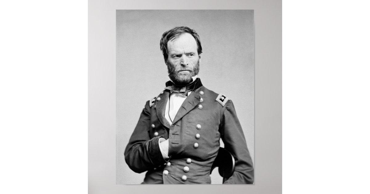 General Sherman - Hand In Coat Portrait Poster | Zazzle