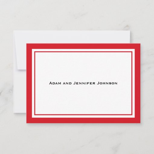 General Thank You Note Cards (Red / White) | Zazzle