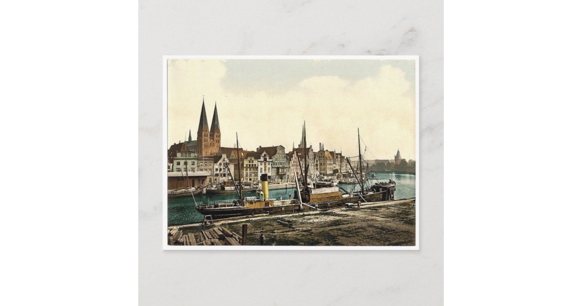 General view, Lubeck, Germany classic Photochrom Postcard | Zazzle