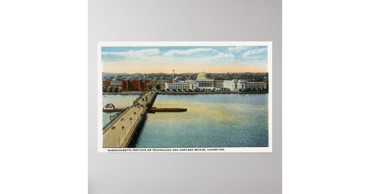 General View of MIT and Harvard Bridge, Poster | Zazzle