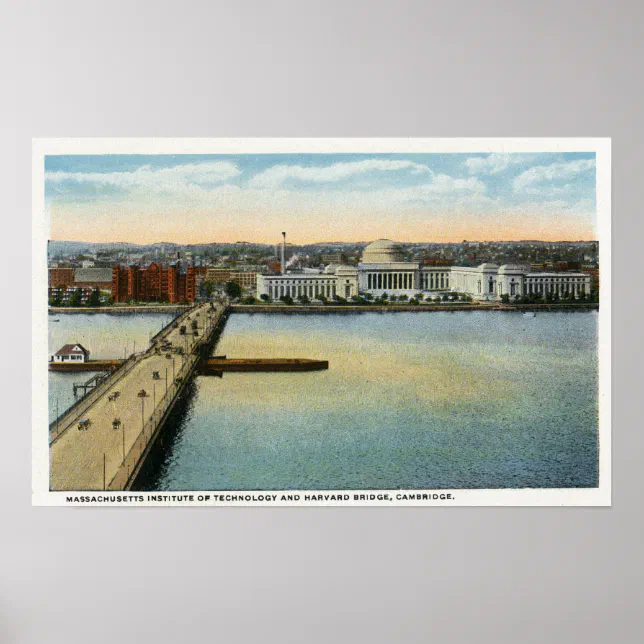 General View of MIT and Harvard Bridge, Poster | Zazzle
