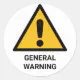 General Warning Label, Hazard Notice Classic Round Sticker | Zazzle
