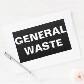 General Waste Sign Rectangular Sticker | Zazzle