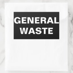 General Waste Sign Rectangular Sticker | Zazzle