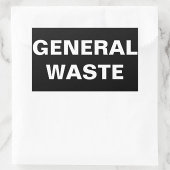 General Waste Sign Rectangular Sticker | Zazzle