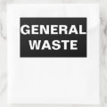 General Waste Sign Rectangular Sticker | Zazzle
