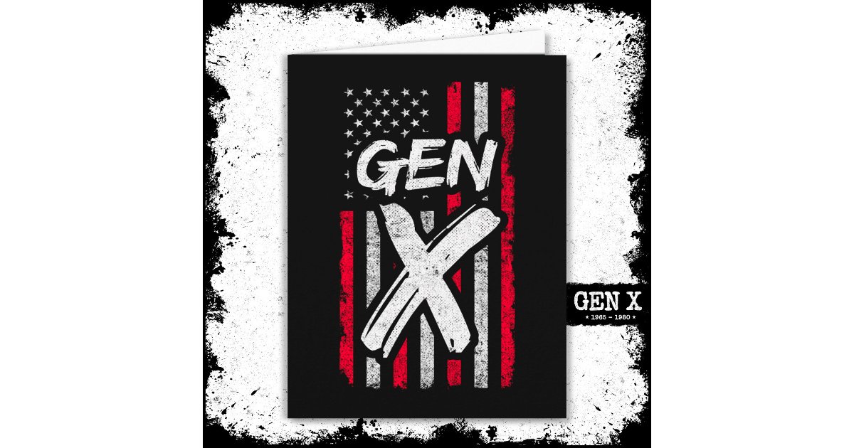 Generation X American Flag Proud Gen Xer Gen X Card | Zazzle