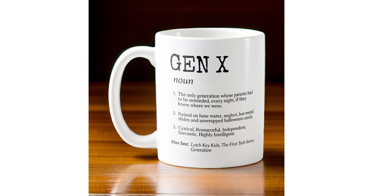 Generation X Definition Typography Mug | Zazzle