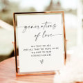 Generations of Love Sign | Modern Wedding Sign | Zazzle
