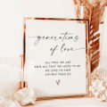 Generations of Love Sign | Modern Wedding Sign | Zazzle