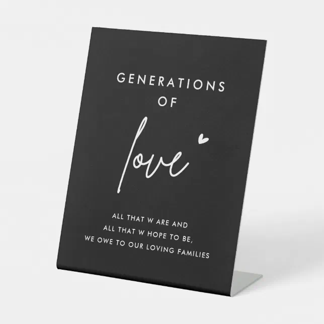 Generations Of Love Wedding Day Signs | Zazzle