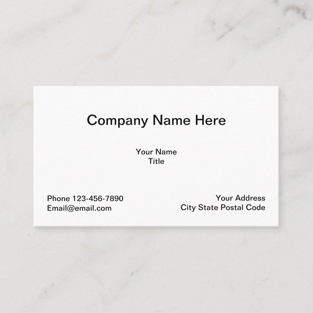 Generic Classic Layout Business Card | Zazzle