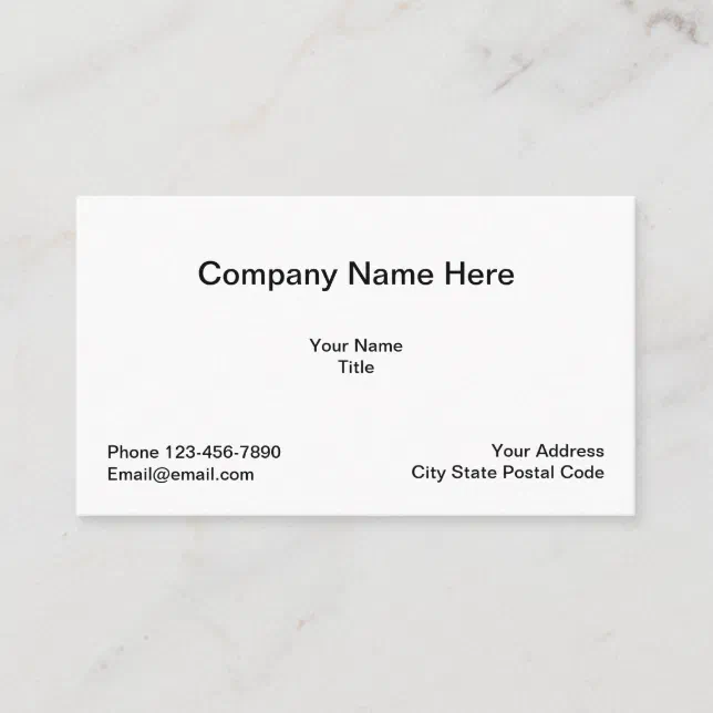 Generic Classic Layout Business Card | Zazzle