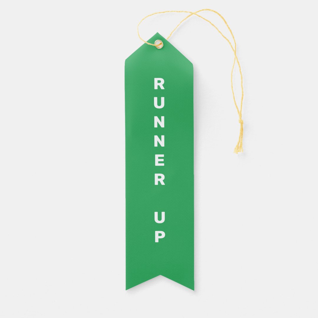 Generic Competition Contest Event Runner Up Green Award Ribbon | Zazzle