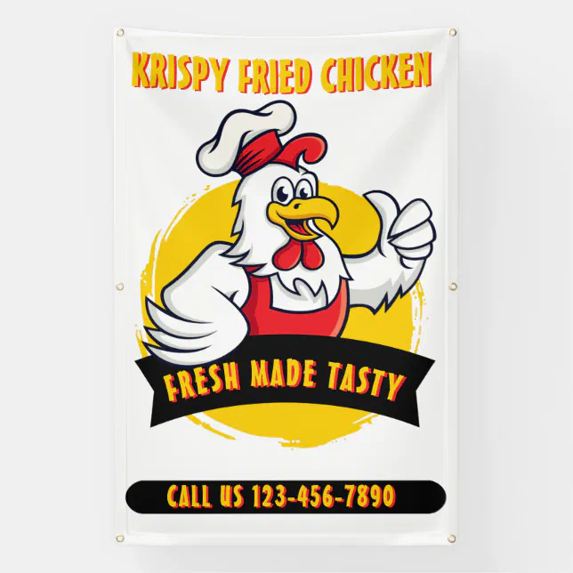 Generic Customize Fried Crispy Chicken Banner | Zazzle