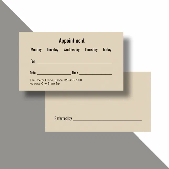 Generic Doctor Office Appointment Cards | Zazzle