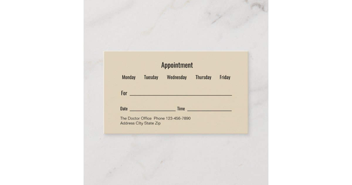 Generic Doctor Office Appointment Cards | Zazzle.com