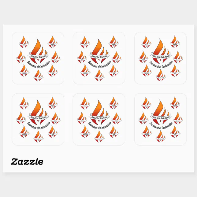 Generic Gifts of the Holy Spirit Confirmation Square Sticker | Zazzle
