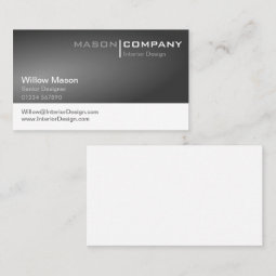 Generic Gray and White Corporate Business Card | Zazzle