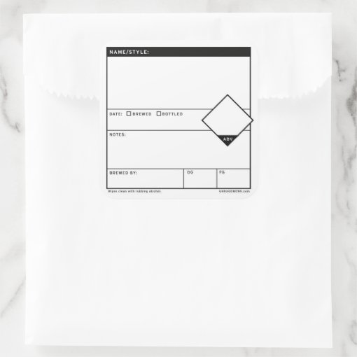 Generic Homebrew Labels Writable Bottle Stickers | Zazzle