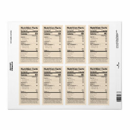 Generic Nutrition Facts Template Food Product Label | Zazzle