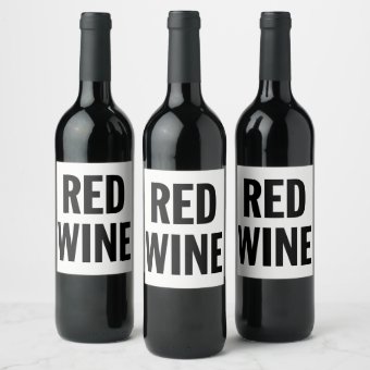 Generic Red Wine Label | Zazzle