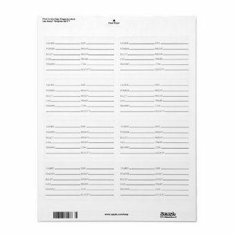 Generic Reloading Data Label Template | Zazzle