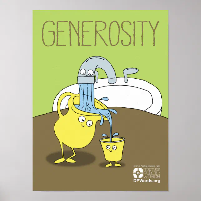 Generosity Poster | Zazzle