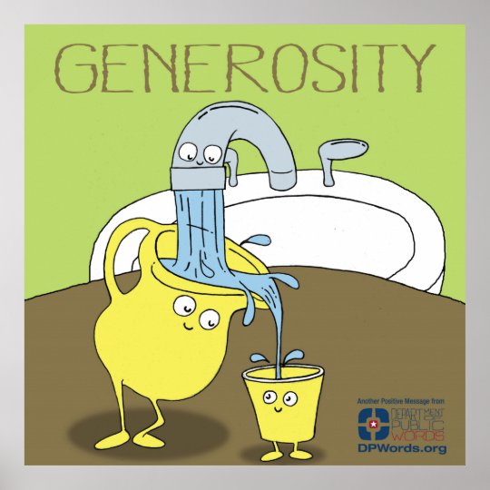 Generosity Poster | Zazzle.com