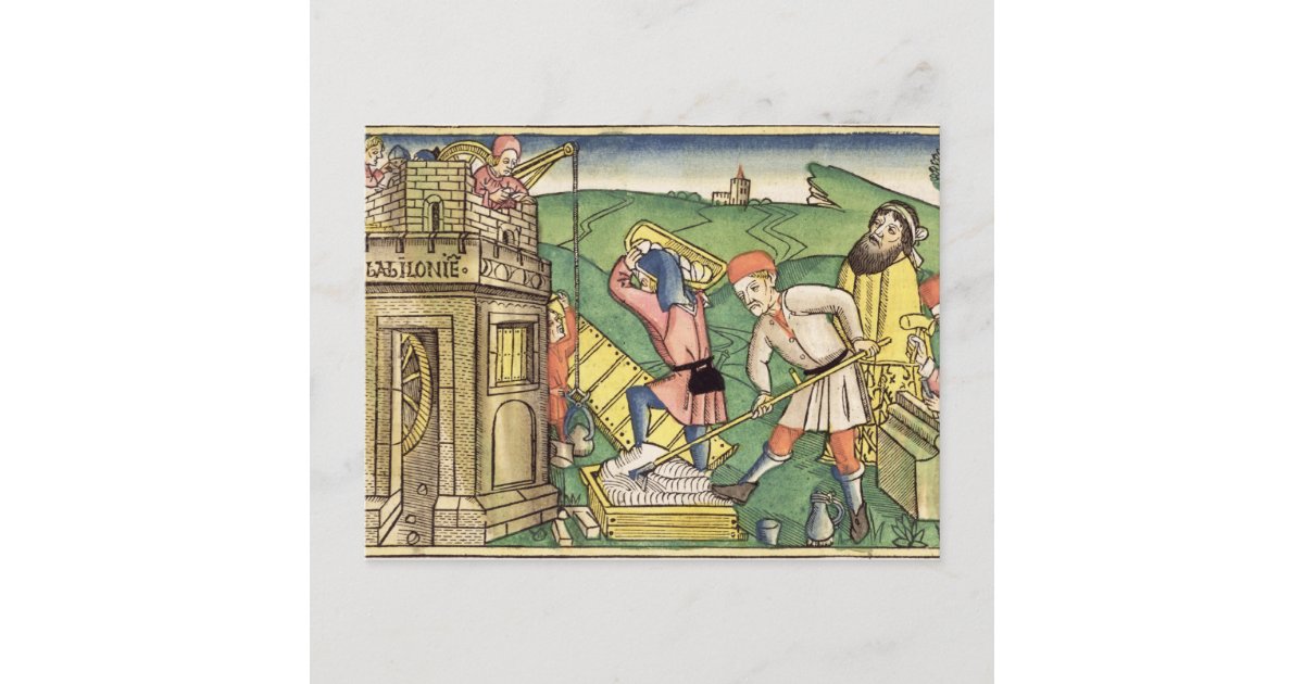 Genesis 11 1-9 Building The Tower of Babel, from t Postcard | Zazzle