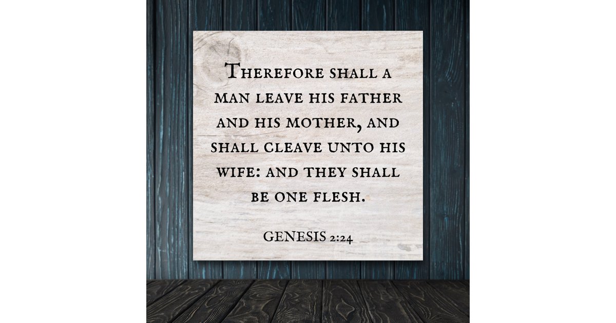 Genesis 2:24 King James Bible Christian Poster | Zazzle