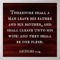 Genesis 2:24 King James Bible Christian Poster | Zazzle