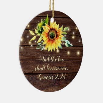 Genesis 2:24 The two shall become one Wedding Ceramic Ornament | Zazzle