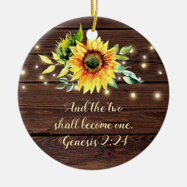 Genesis 2:24 The two shall become one Wedding Ceramic Ornament | Zazzle