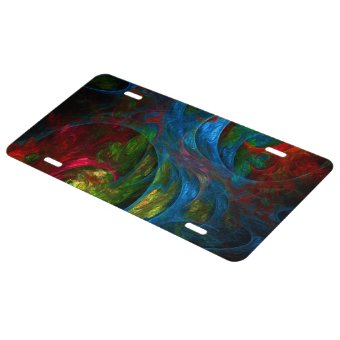 Genesis Blue Abstract Art License Plate | Zazzle