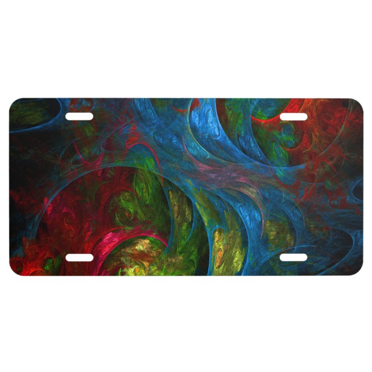 Genesis Blue Abstract Art License Plate | Zazzle