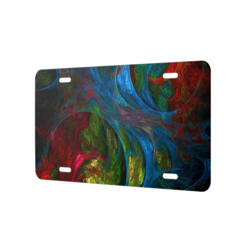 Genesis Blue Abstract Art License Plate | Zazzle