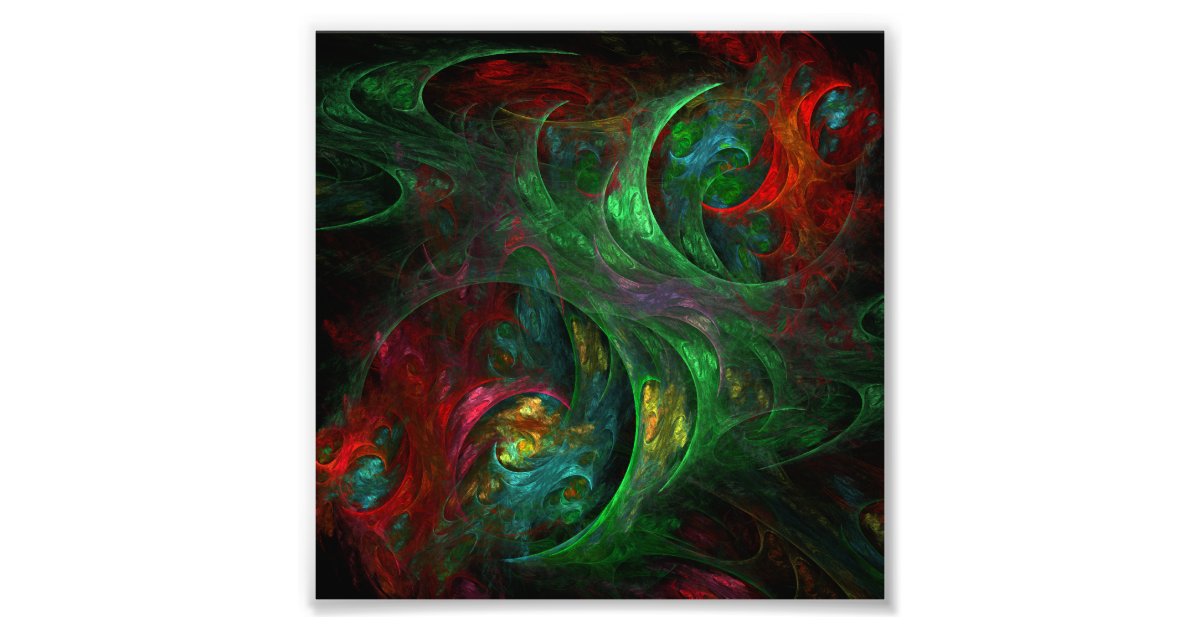 Genesis Green Abstract Art Photo Print | Zazzle