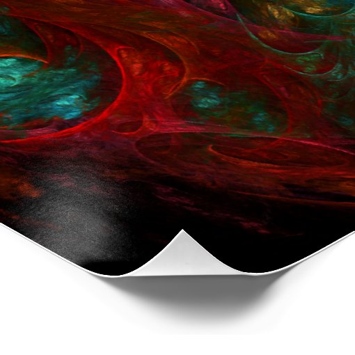 Genesis Green Abstract Art Poster | Zazzle