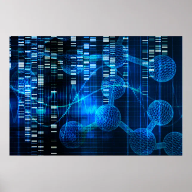 Genetic Science Research as a Medical Abstract Art Poster | Zazzle