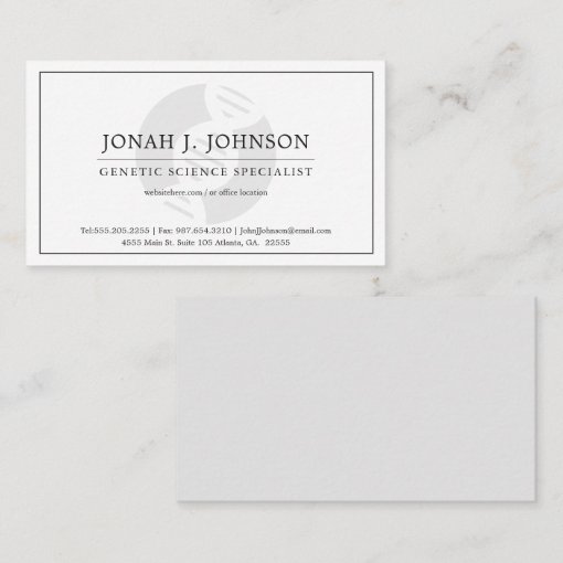 Genetics Specialist | Minimal Gene|DNA Symbol Business Card | Zazzle