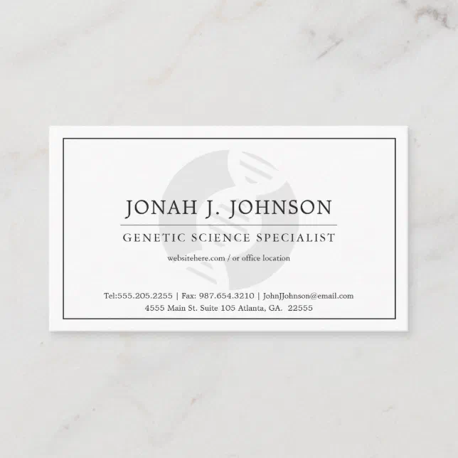 Genetics Specialist | Minimal Gene|DNA Symbol Business Card | Zazzle