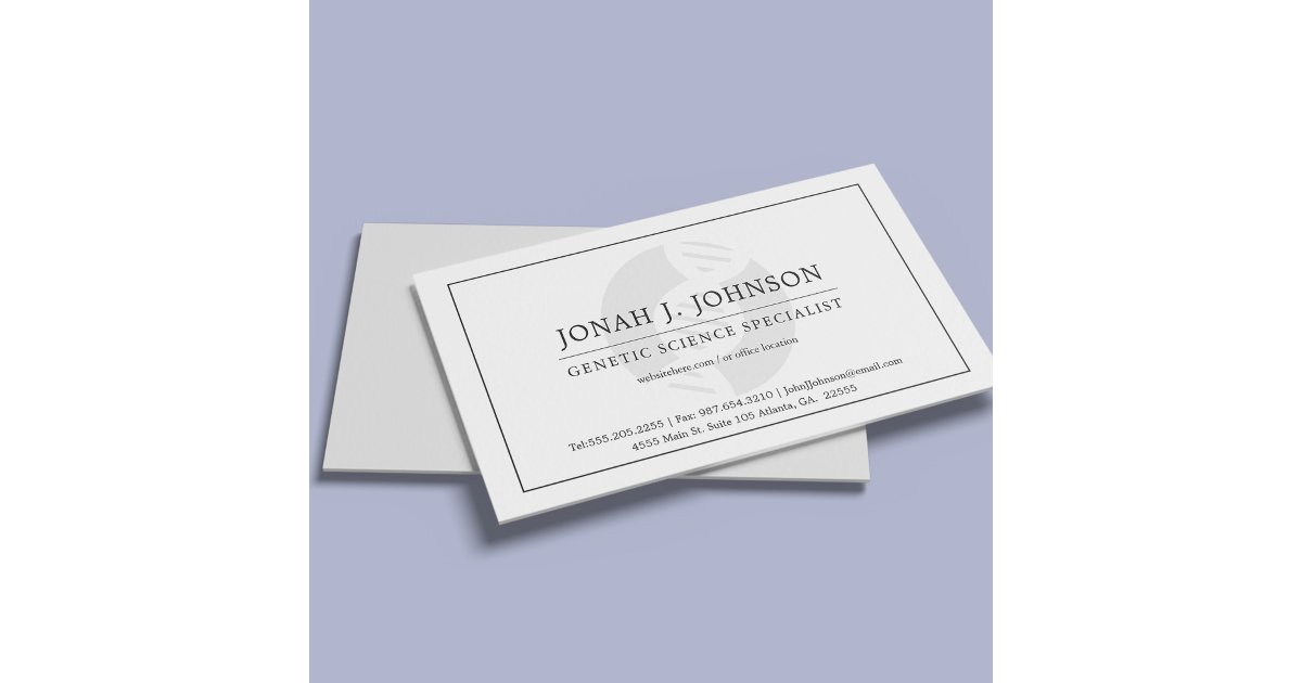 Genetics Specialist | Minimal Gene|DNA Symbol Business Card | Zazzle