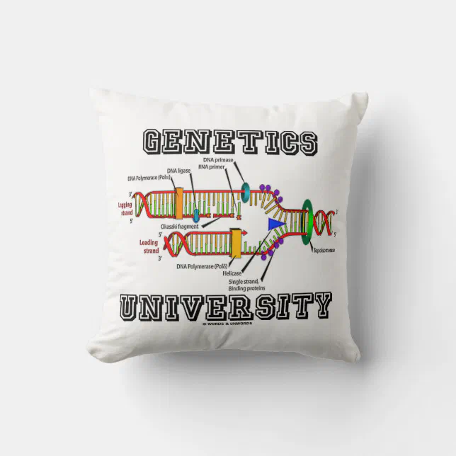 Genetics University (DNA Replication Humor) Throw Pillow | Zazzle