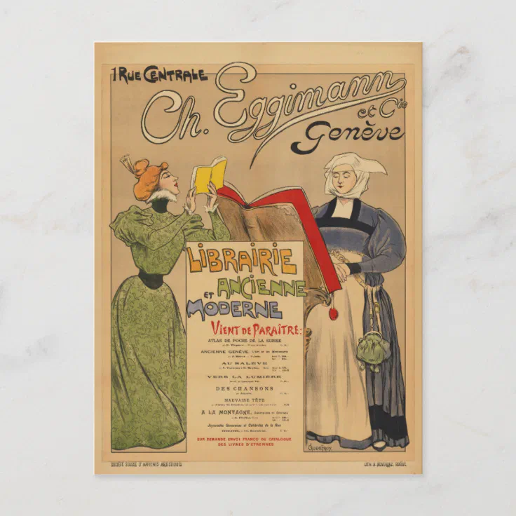 Geneva Switzerland Vintage Travel Poster Postcard | Zazzle