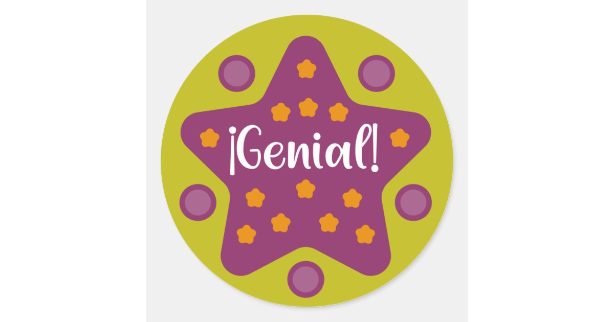 Genial Spanish Teacher Reward Student Classic Round Sticker | Zazzle