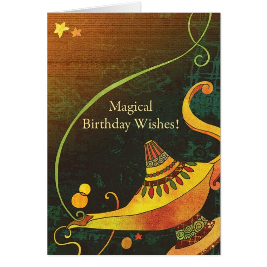 Genie's Lamp Birthday Wishes Card | Zazzle.com